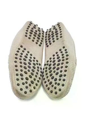 TOD'S Vintage Embossed Leather Loafers - Grey