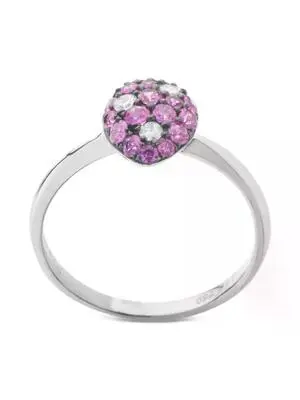LB EXCLUSIVE 18k White Gold Diamond And Ruby Ring