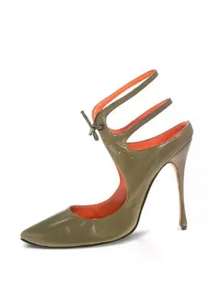Manolo Blahnik 115mm Patent Leather Cut-out Pumps - Green