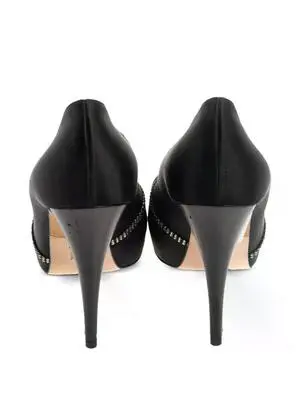 GINA Peep-toe Embellished Satin Heels