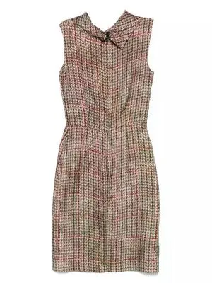 Prada 2000s Silk Houndstooth Dress