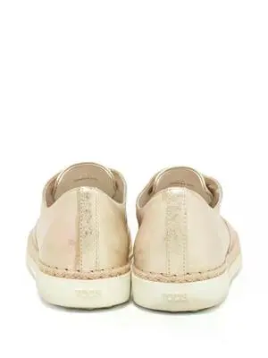 TOD'S Leather Flat Espadrilles - Neutrals