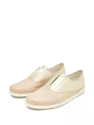 TOD'S Leather Flat Espadrilles - Neutrals