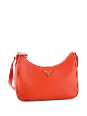 Prada Adjustable Handle Zip Saffiano Leather Mini Hobo Bag