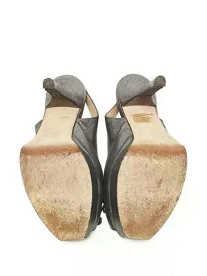 Fendi 140mm Sta Bow Sandals - Grey