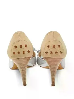 TOD'S 80mm Leather Fringed Peep-toe Pumps
