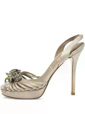 Valentino Garavani 125mm Leather Sandals - Neutrals