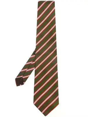Valentino Garavani 1990s Striped Silk Tie - Green