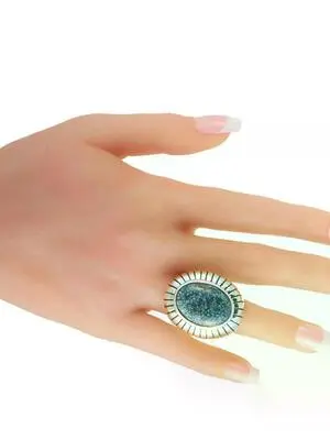KING BABY STUDIO Sterling And Turquoise Signet Ring - Silver