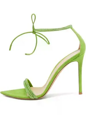 GIANVITO ROSSI 110mm Montecarlo Strappy Stiletto Sandals - Green