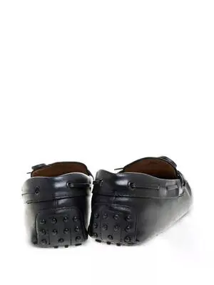 TOD'S Leather Boat Shoes - Black