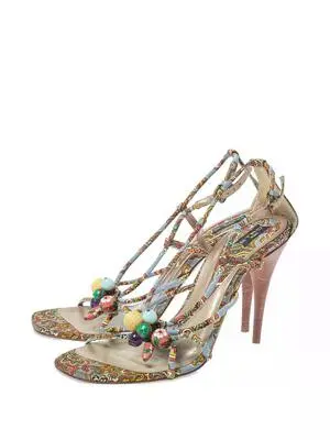 Etro 110mm Paisley-print Beaded Sandals