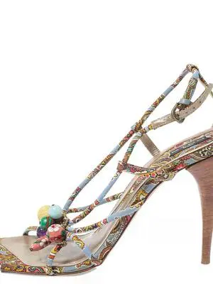 Etro 110mm Paisley-print Beaded Sandals