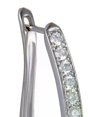LB EXCLUSIVE 14k White Gold Diamond Hoop Earrings