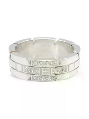 CARTIER 2010 18kt Gold Tank Diamond Ring - White
