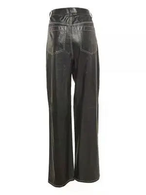 Helmut Lang Leather Contrast-stitch Trousers
