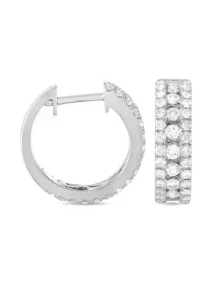 LB EXCLUSIVE 14kt White Gold 1ct Diamond Hoop Earrings