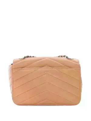 Chanel 2017-2018 Small Chevron Caviar Envelope Flap Crossbody Bag