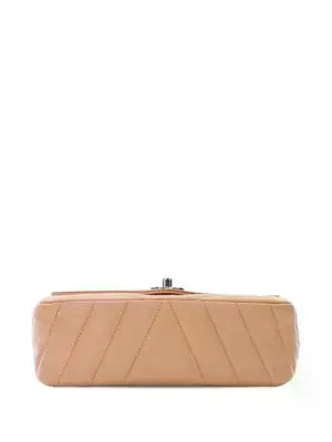 Chanel 2017-2018 Small Chevron Caviar Envelope Flap Crossbody Bag