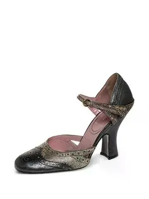 Miu Miu Brogue Leather Mary Jane Pumps
