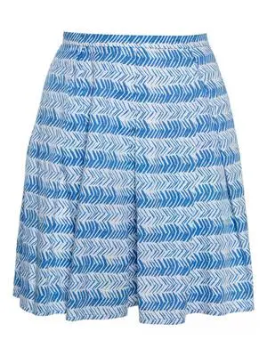 Max Mara Arrow-print Pleated Mini Skirt