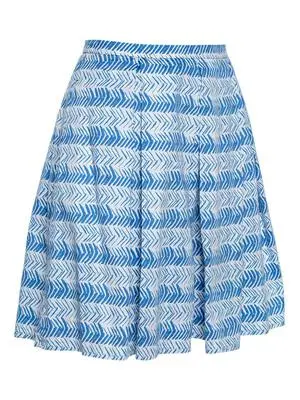 Max Mara Arrow-print Pleated Mini Skirt