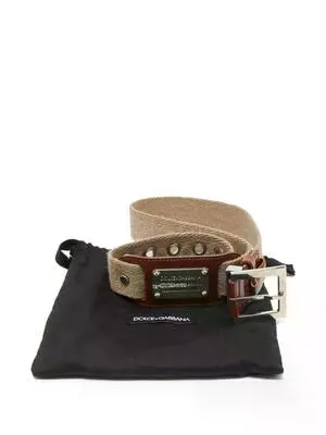 Dolce & Gabbana Logo-plaque Canvas Belt