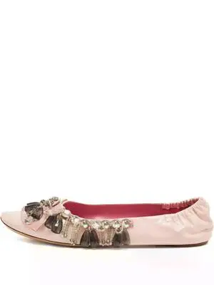 LOUIS VUITTON Crystal-embellished Ballet Flats - Pink
