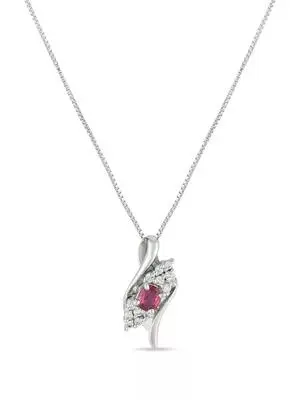 LB EXCLUSIVE Platinum Diamond And Ruby Necklace - Silver