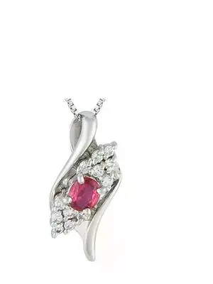 LB EXCLUSIVE Platinum Diamond And Ruby Necklace