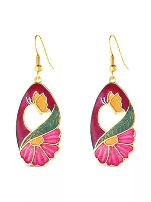 SUSAN CAPLAN 1980s Floral-embellished Earrings - Gold