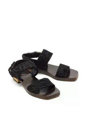 Gucci Velvet Flat Sandals