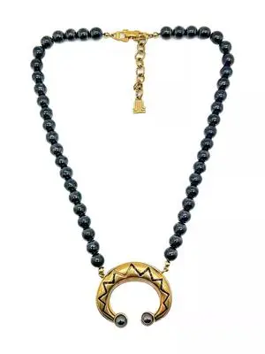 LANVIN 1980s Crescent Talisman Necklace - Gold