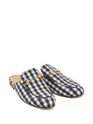 Gucci Gingham Horsebit Mules