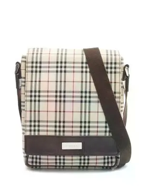 Burberry Nova Check Coated Canvas Crossbody Bag - Black