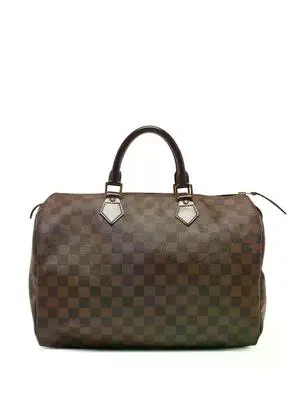 LOUIS VUITTON Damier Ebène Speedy 35 Tote Bag - Brown