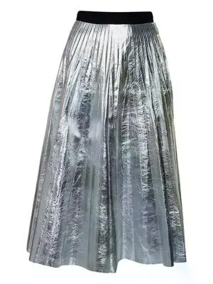 Silver Pleated Skirts