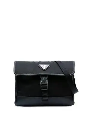 Prada Re-nylon And Saffiano Smartphone Case Crossbody Bag - Black