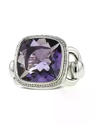 POIRAY 2010s Indrani Diamond And Amethyst White Gold Ring - Silver
