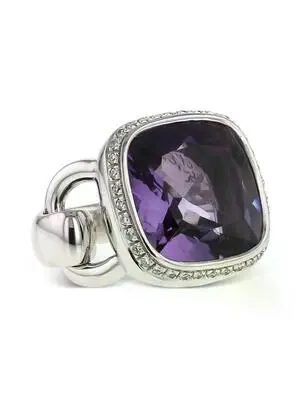 POIRAY 2010s Indrani Diamond And Amethyst White Gold Ring