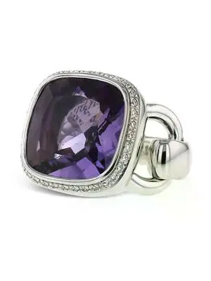 POIRAY 2010s Indrani Diamond And Amethyst White Gold Ring