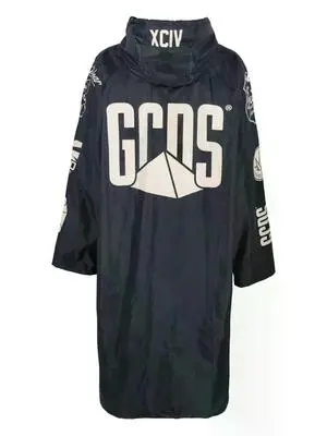 Gcds Lettering Hooded Windbreaker Coat