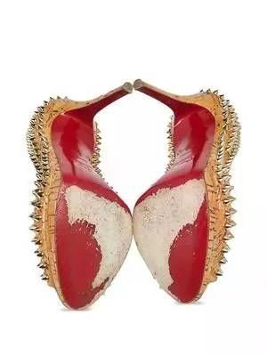 CHRISTIAN LOUBOUTIN 100mm Yolanda Spike-embellished Peep-toe Pumps