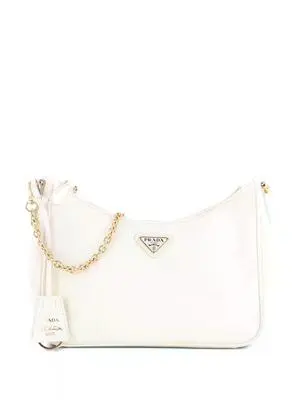 Prada Re-edition 2005 Saffiano Leather Shoulder Bag - White