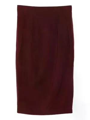 Alaïa 1980s Wool Pencil Skirt - Red