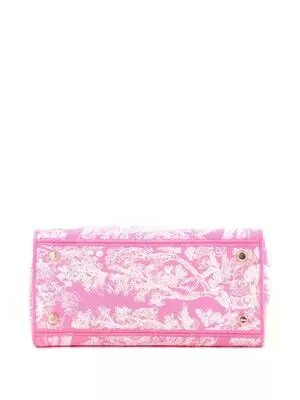 Dior Toile De Jouy Lady D-lite Embroidered Canvas Tote Bag - Pink