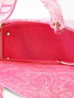 Dior Toile De Jouy Lady D-lite Embroidered Canvas Tote Bag - Pink