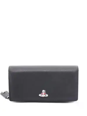 VIVIENNE WESTWOOD Bi-fold Saffiano-leather Long Wallet - Black