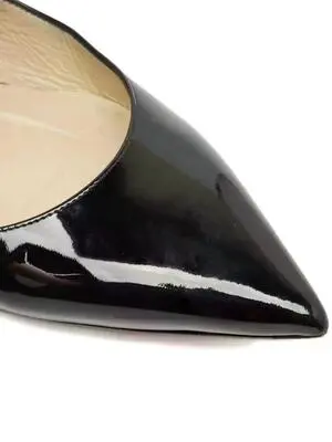 JIMMY CHOO Leather Crystal-embellishment Mules - Black