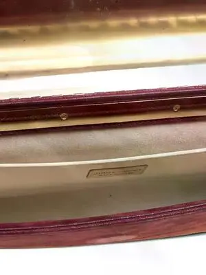 JIMMY CHOO Leather Metal-flap Clutch Bag - Red